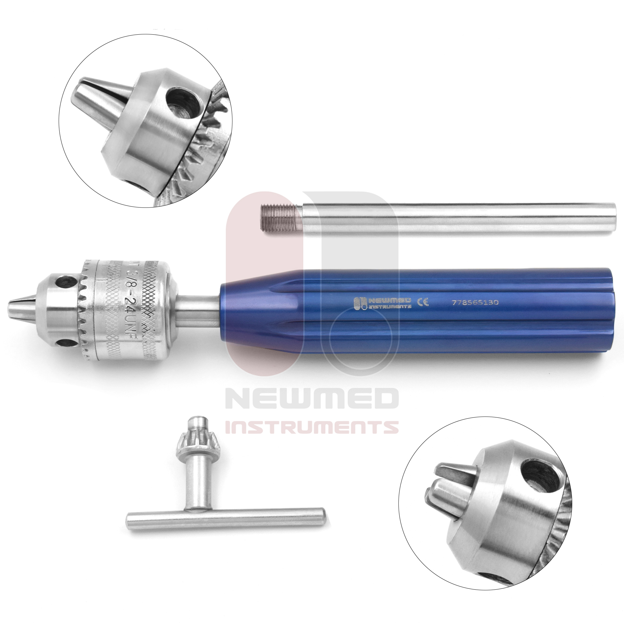 Chuck with Key - Aluminium Handle | NewMed Instruments