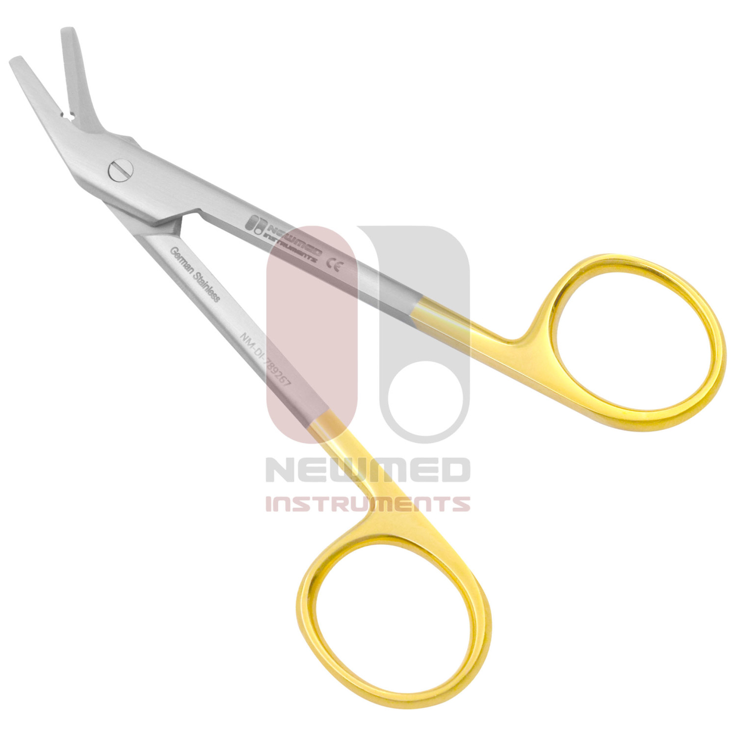 Suture-Wire Scissors - Angled, Serrated | New Med Instruments