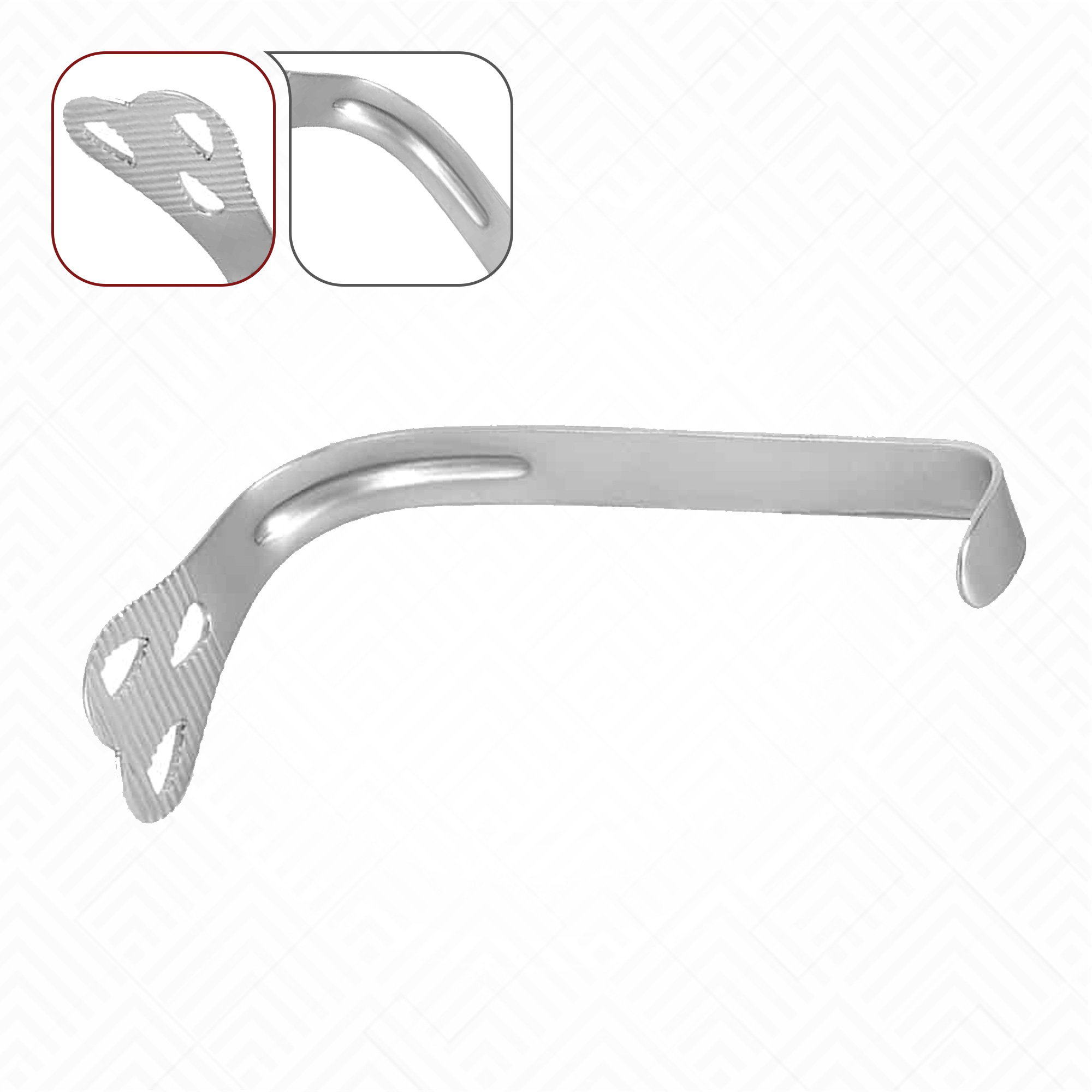 Wieder Retractor Retractor Langenbeck, Reverse, Black Ceramic Coated,