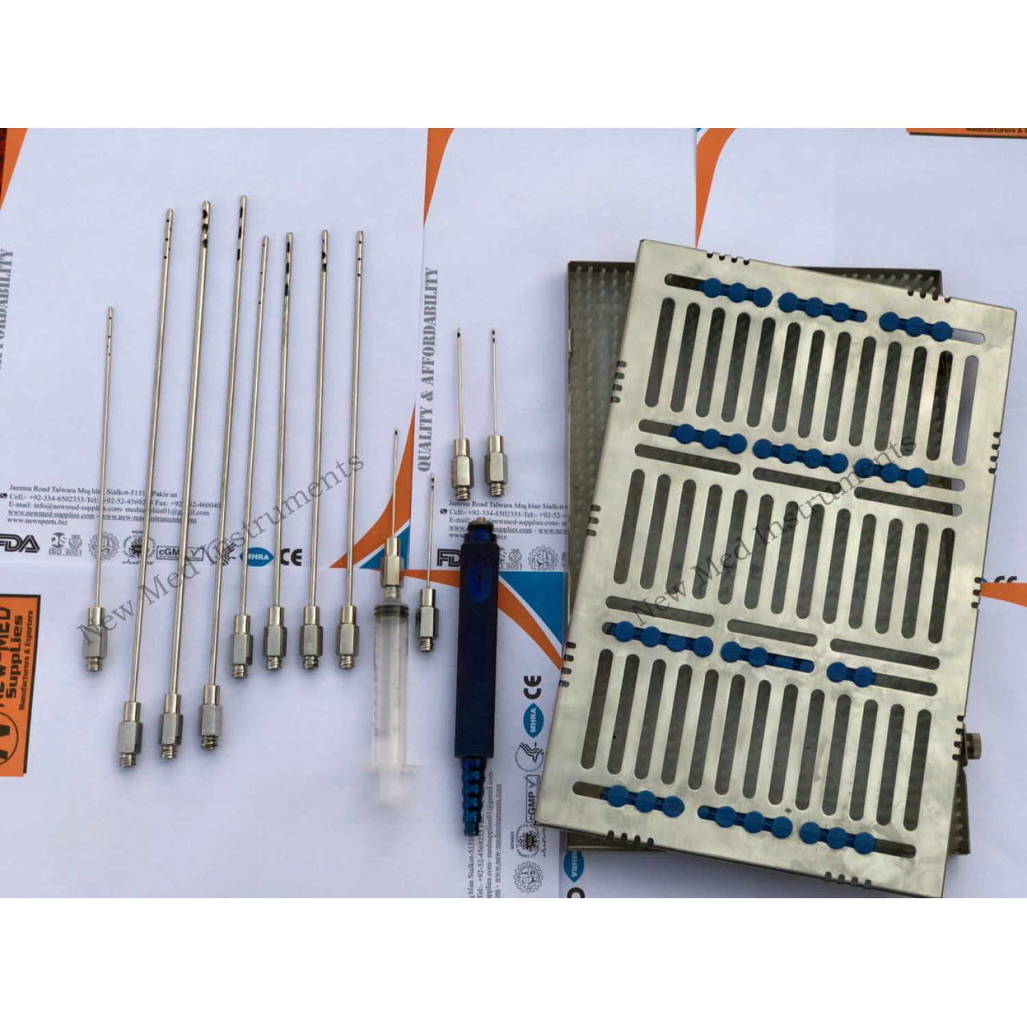 Liposuction Kit - Set of Cannula with sterilizing box | New Med Instruments